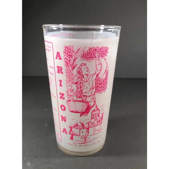 Hazel-Atlas | Dining | Vintage State Of Arizona Souvenir Frosted ...